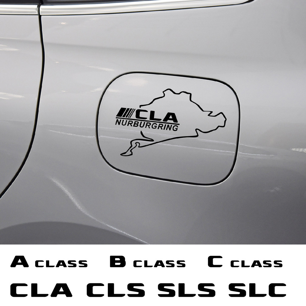 ♥1PCS Car Fuel Tank Cap Reflective Sticker For CLA SLC SLS SLK CLS C43 ...