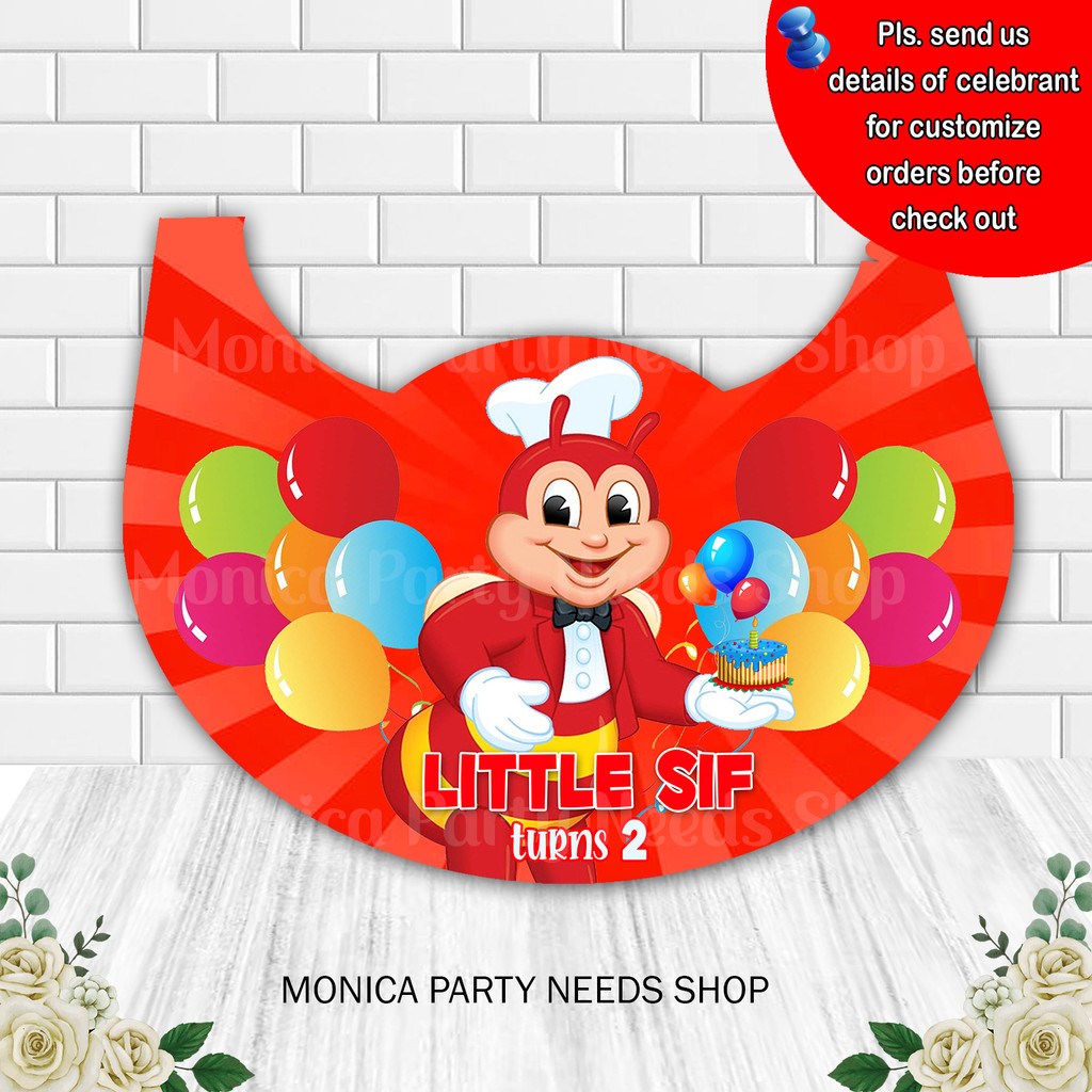 jollibee free customized name and age partyhats | Shopee Philippines