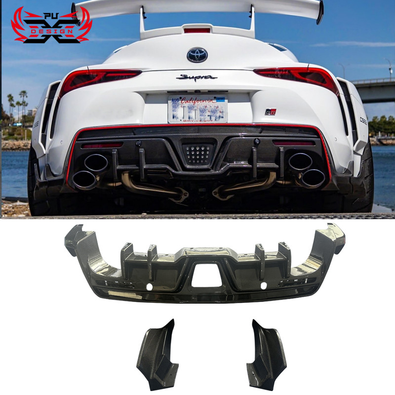 ☽For Toyota Supra A90 A91 Mk5 Toms Style Carbon Fiber Rear Diffuser ...