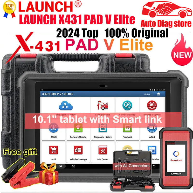 ⊰2024 Top LAUNCH X431 PAD V Elite Car Diagnostic Tool Programming Key ...
