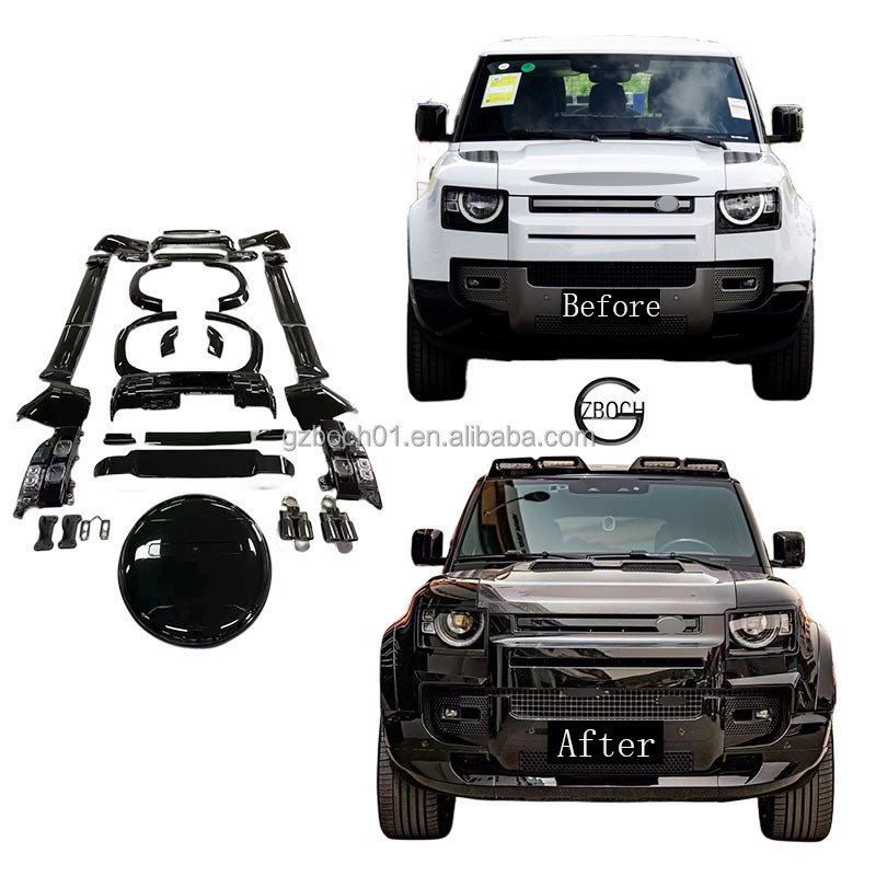 ☆Body Kit For Land Rover Defender upgrade 007 black knight side skirt ...
