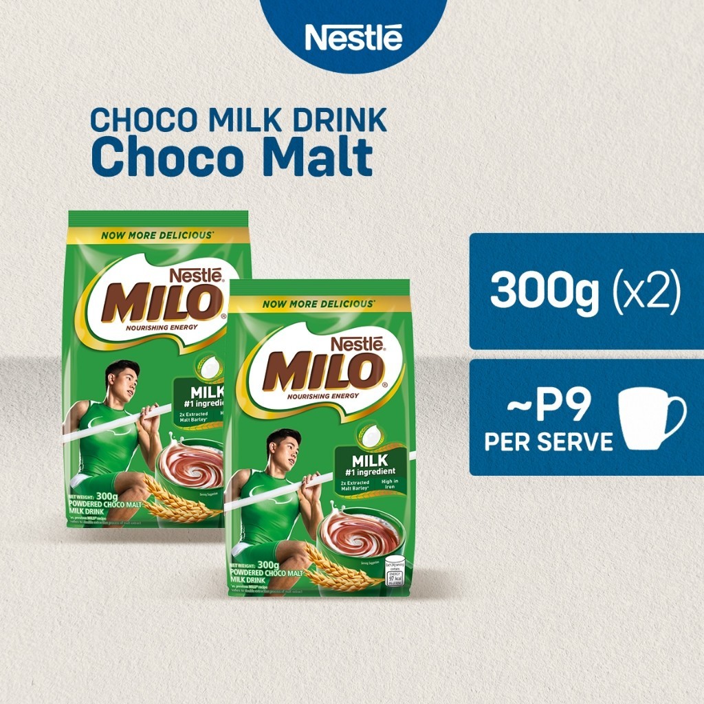 Milo Powdered Choco Malt Milk Drink 300g - Pack of 2 | Shopee Philippines