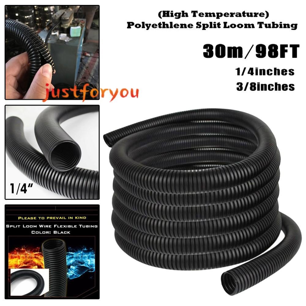 COD Ready Stock 98 Ft Split Wire Loom Conduit Polyethylene Tubing Black ...