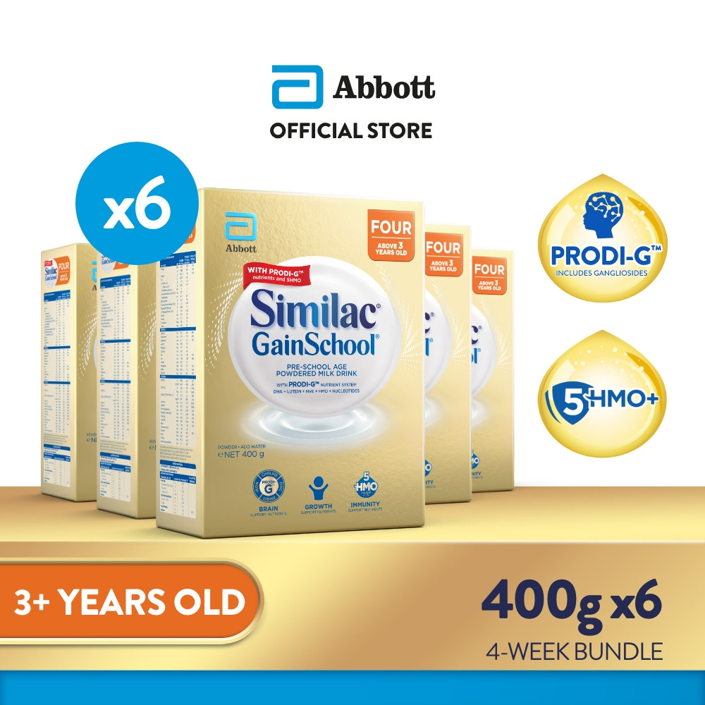 Similac GainSchool 400g Bundle of 6 for Kids Above 3 Years Old Powdered ...