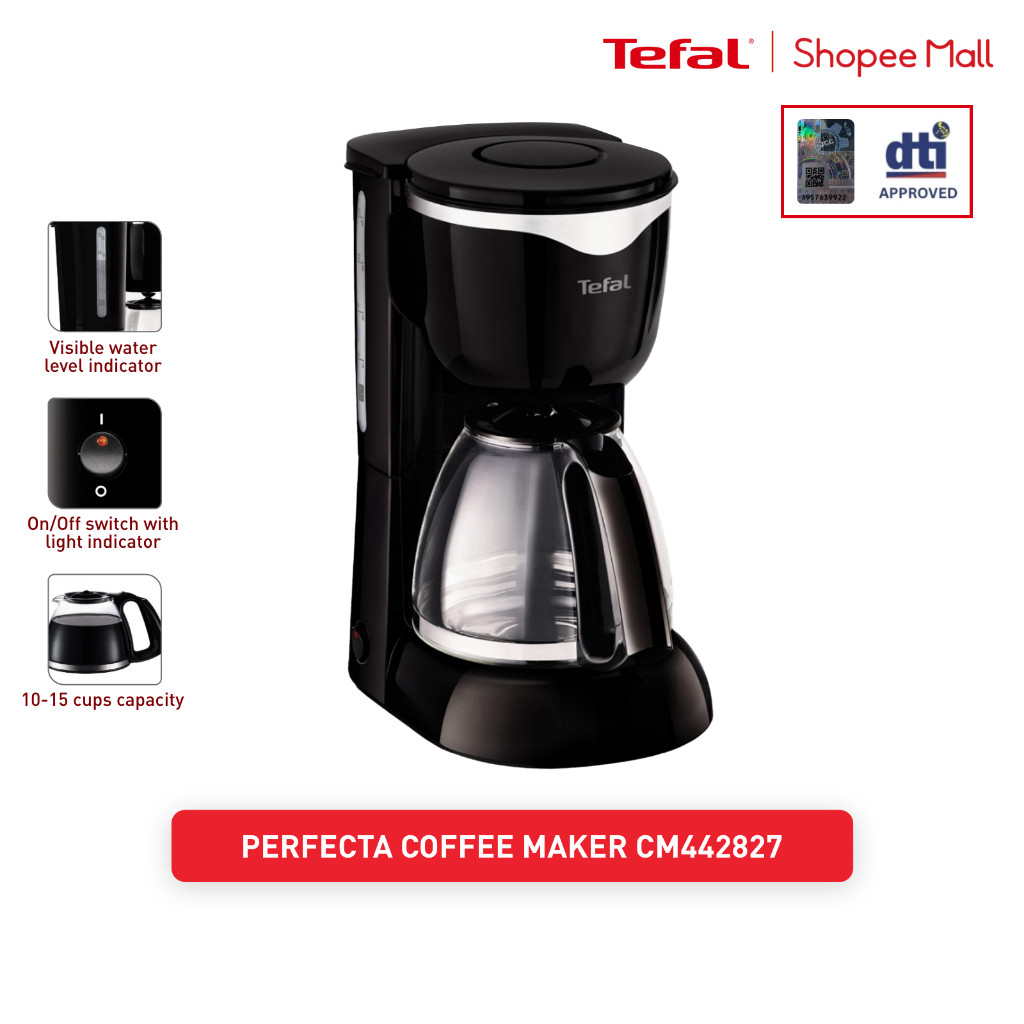 Tefal Perfecta Coffee Maker CM442827 1.25L 10 to 15 Cups | Shopee ...