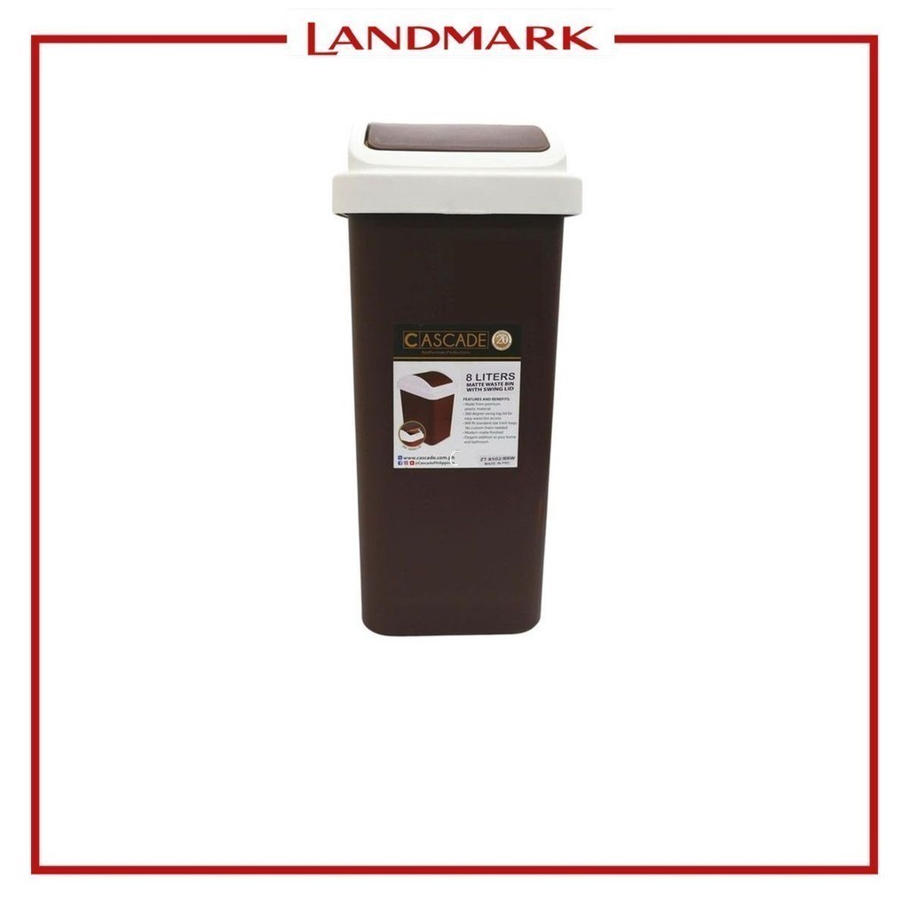 Cascade Matte Waste Bin with Swing LId | Shopee Philippines