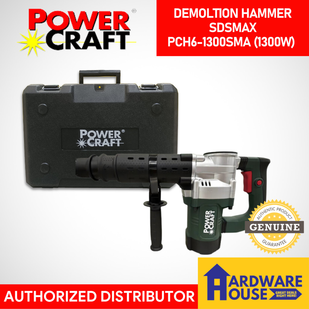 ORIGINAL POWERCRAFT Demolition Hammer SDS Max Chipping Gun PCH6-1300SMA ...