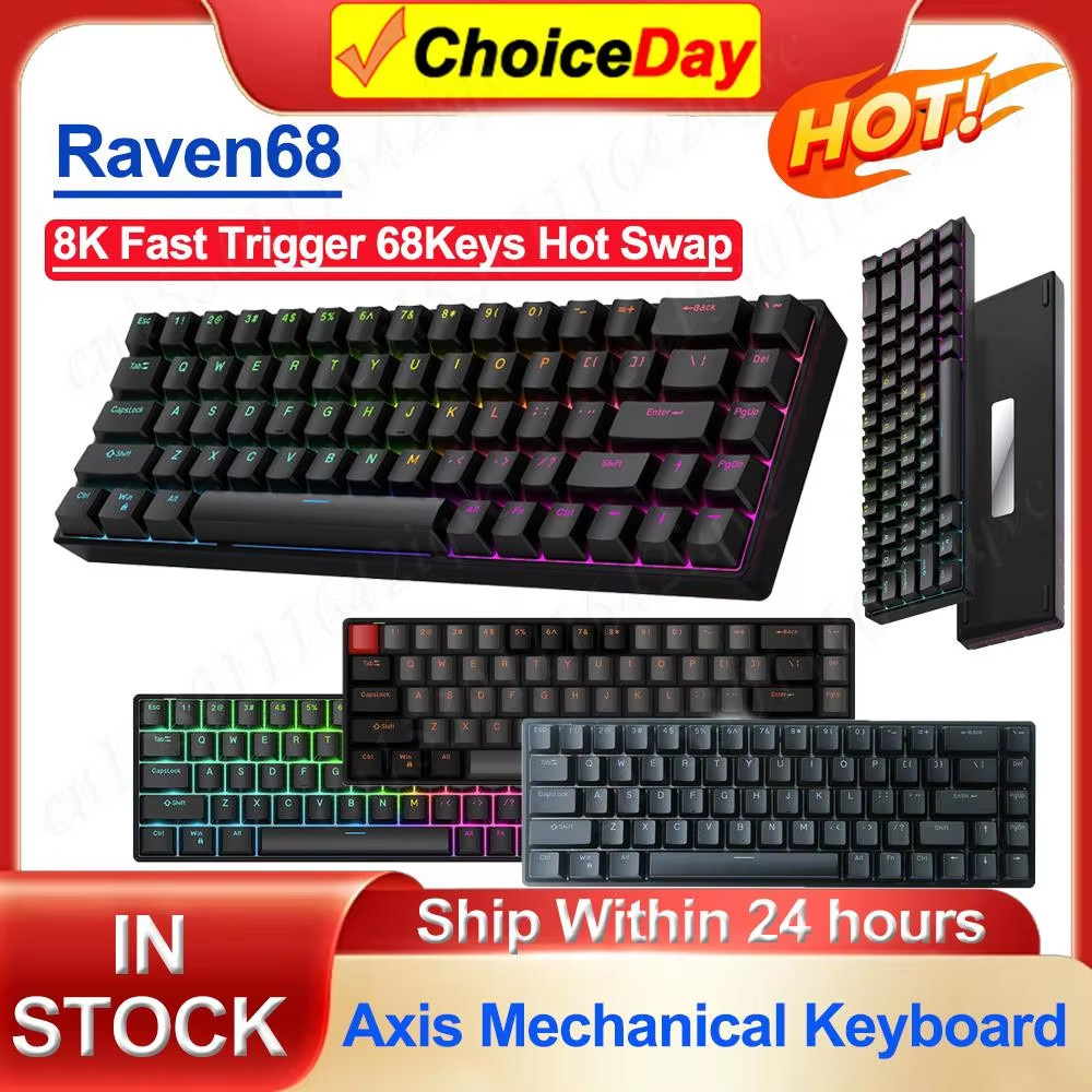 유Raven68 Hot Swappable Wired Magnetic Axis Mechanical Keyboard 8K Fast ...