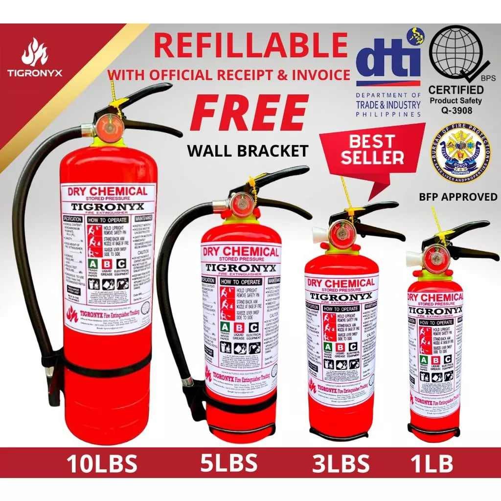Fire Extinguisher ABC Dry Chemical 3LBS 5LBS 10LBS | Shopee Philippines