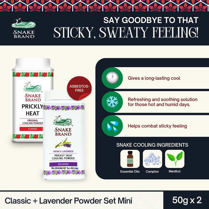 Snake Brand Classic + Relaxing Powder Set Mini (Classic Powder 50g ...