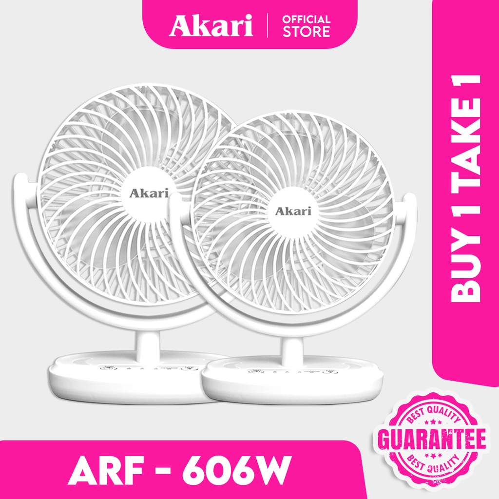 Akari (Arf-606) 6" Rechargeable Desk Fan With Night Light Function ...