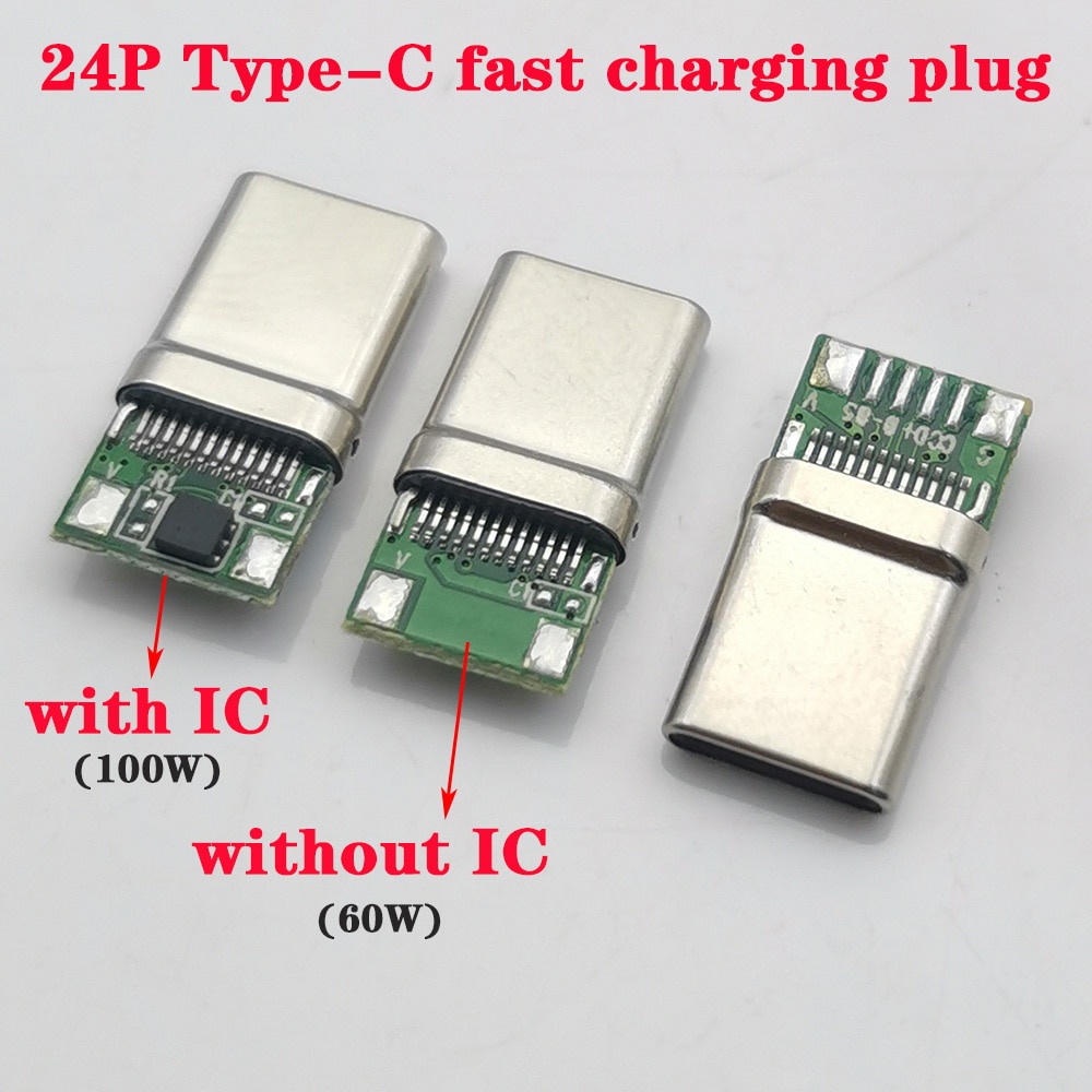 1-10pcs Type C USB 2.0 Connector 24pin Fast Charging Male Socket Plug ...
