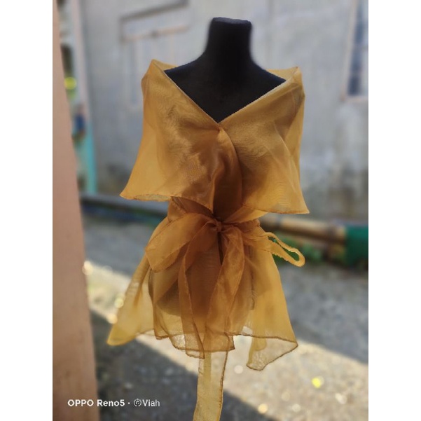 Balabal filipiniana wrap around panuelo plain rust brown | Shopee ...