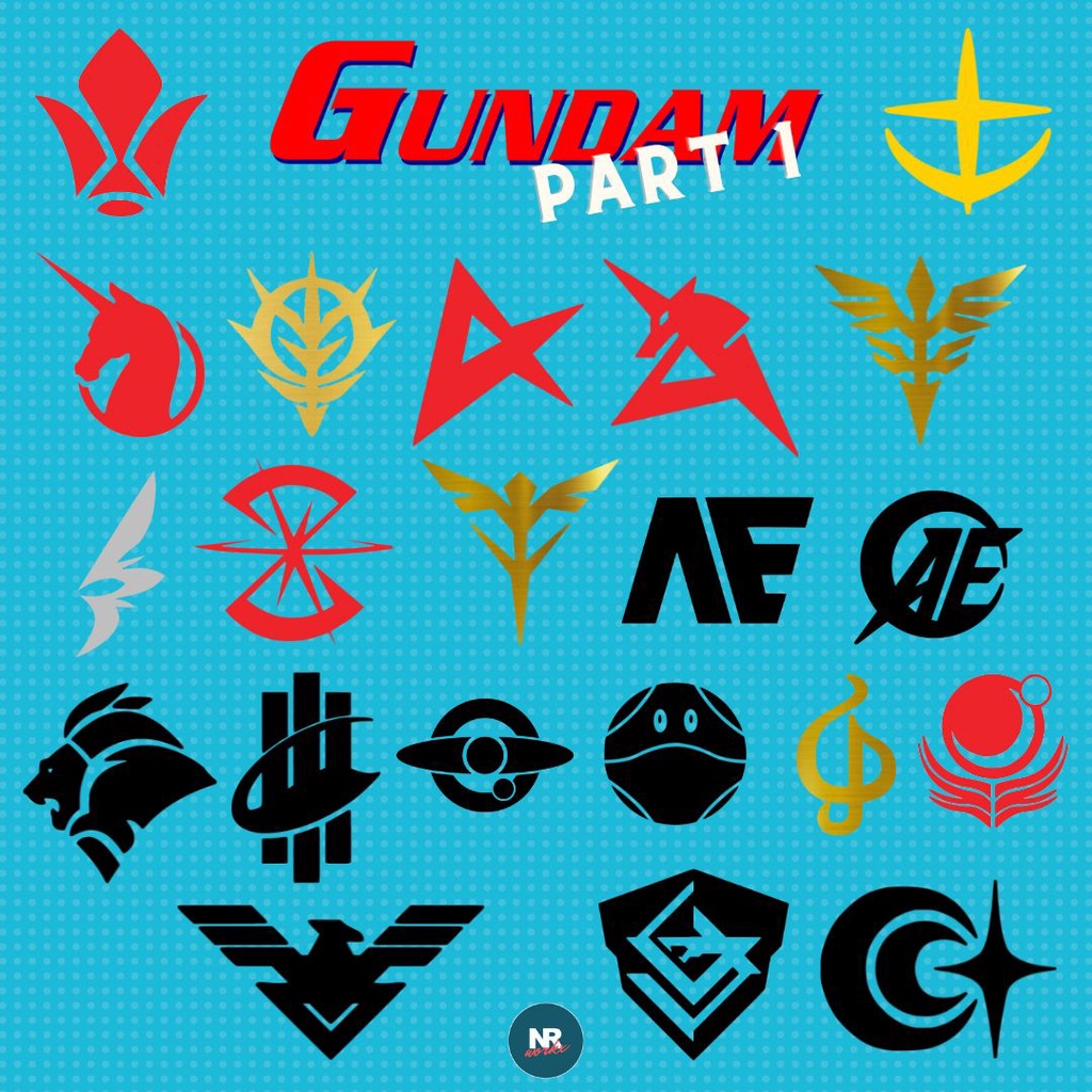 ♙Gundam Gunpla Logos Part 1 Vinyl Decal/Sticker for Computer, Wall, Car ...