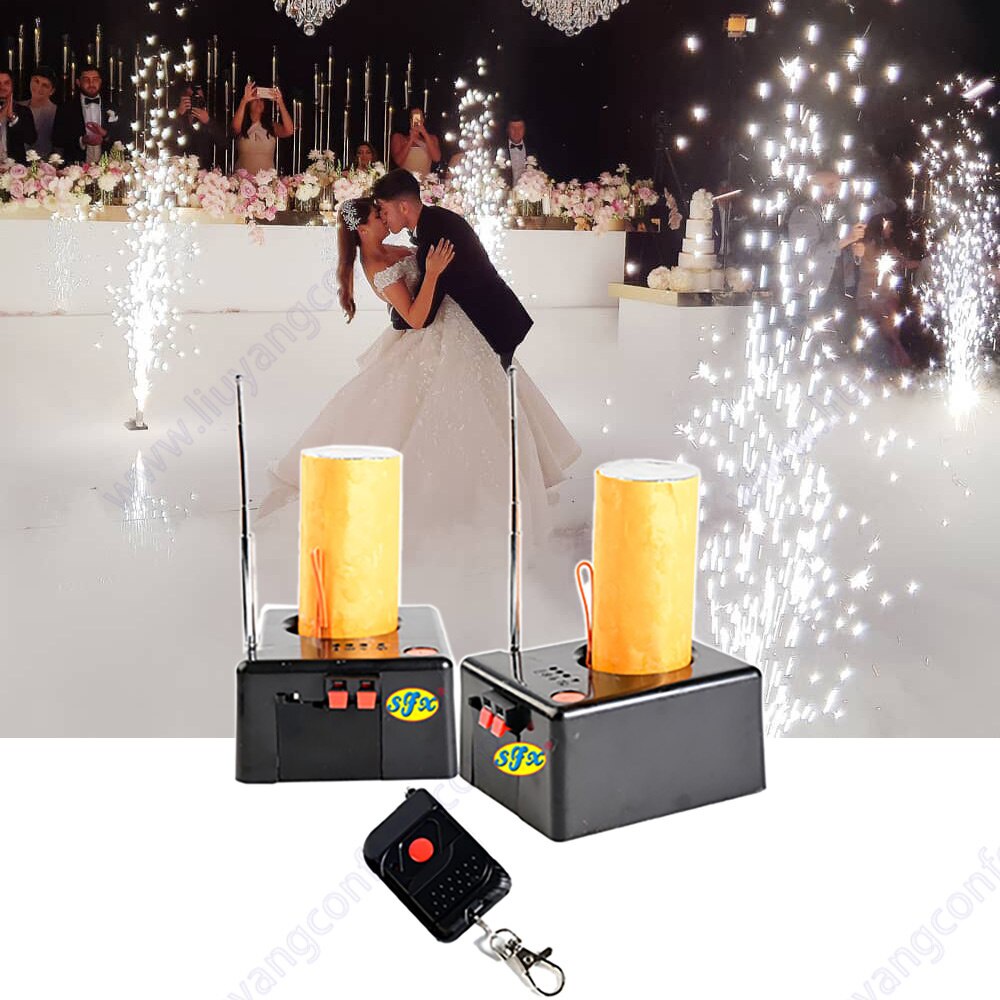 2pcs Wedding Cold Fireworks Mini Pyrotechnics Fountain 1 Remote Control ...