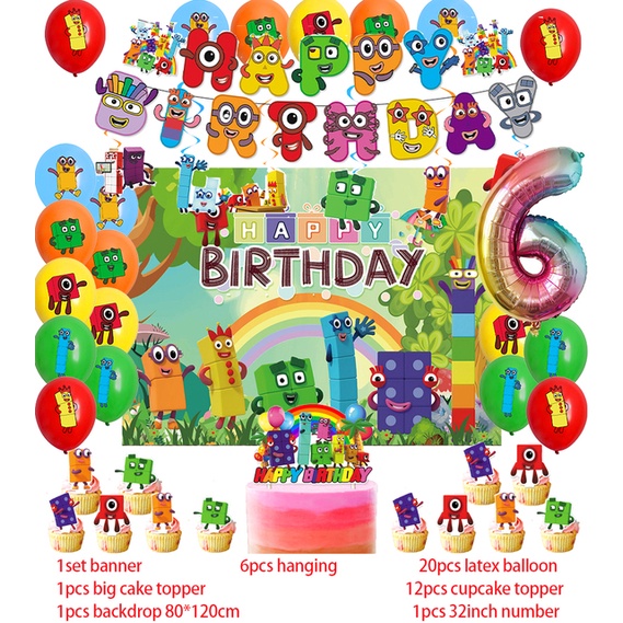 The Numberblocks Birthday Party Decoration Numberblocks Balloon Banner ...