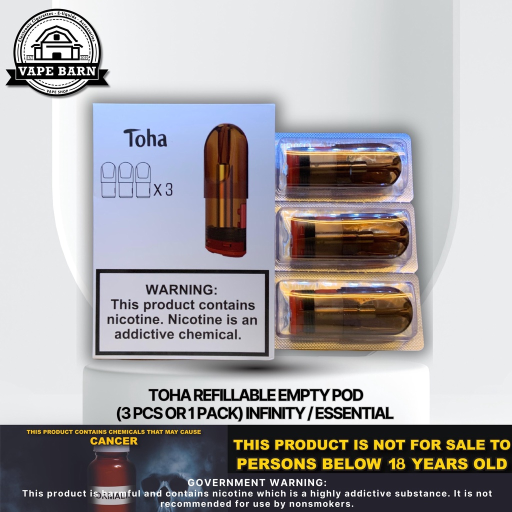 Toha Refillable Empty Pod (3 Pcs or 1 Pack) Infinity / Essential ...