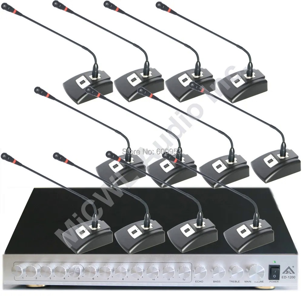 MiCWL Pro 1to 12 Desk Conference Gooseneck Microphone Mics System 12 ...