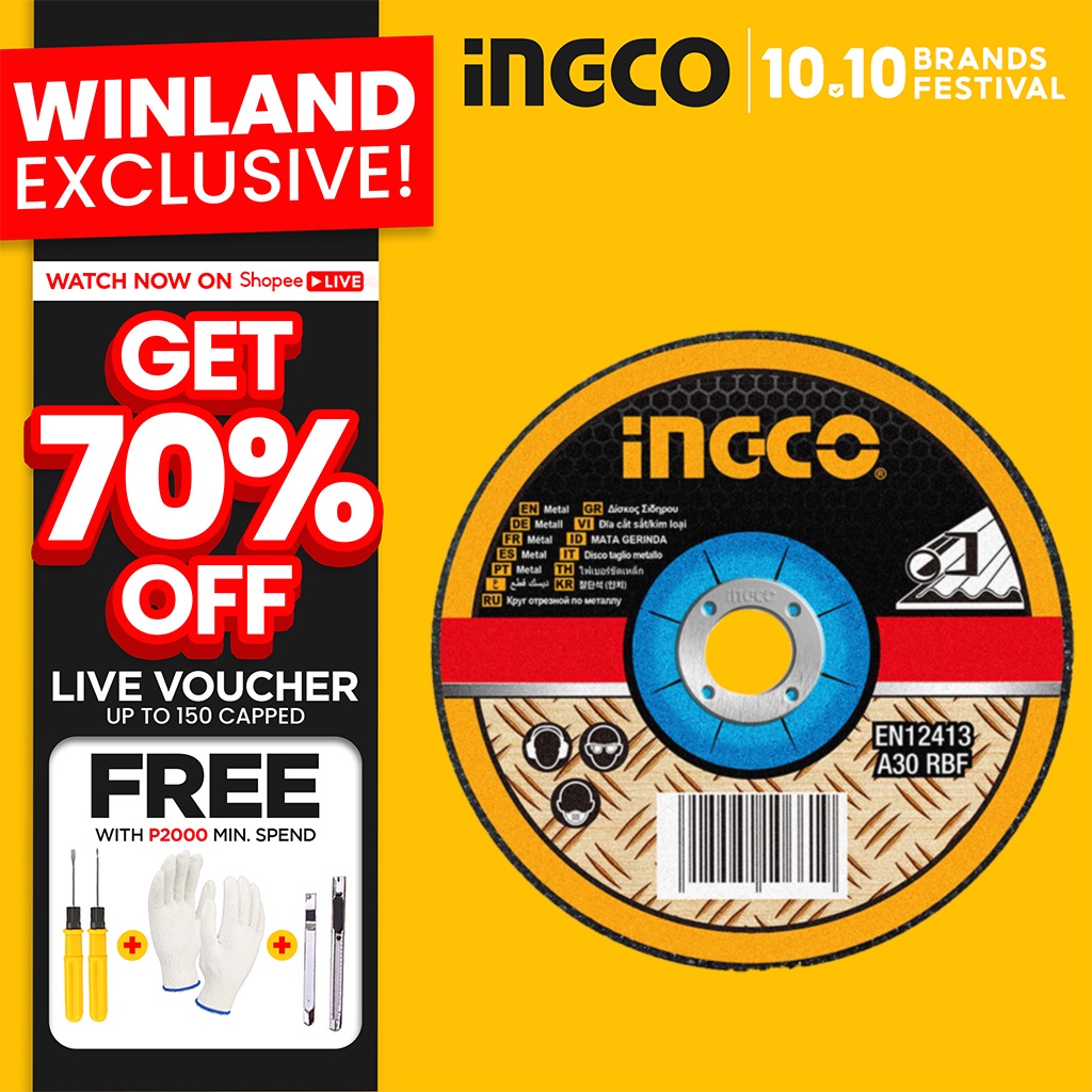 INGCO by Winland High Efficient Abrasive Metal Grinding Disc 4" for ...