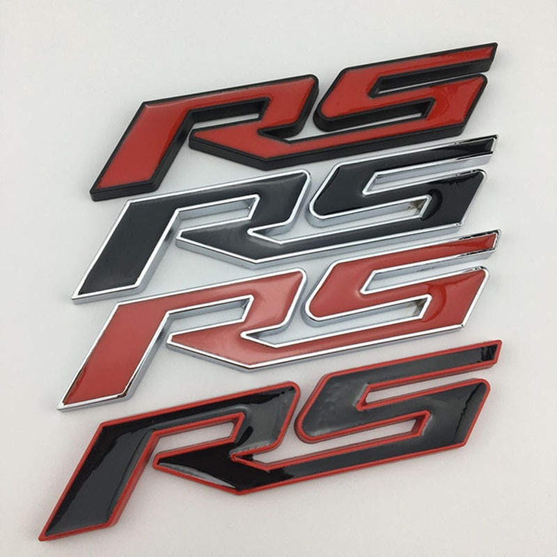 3D Metal Red Black Logo RS Emblem Letters Car Badge Trunk Decal For ...