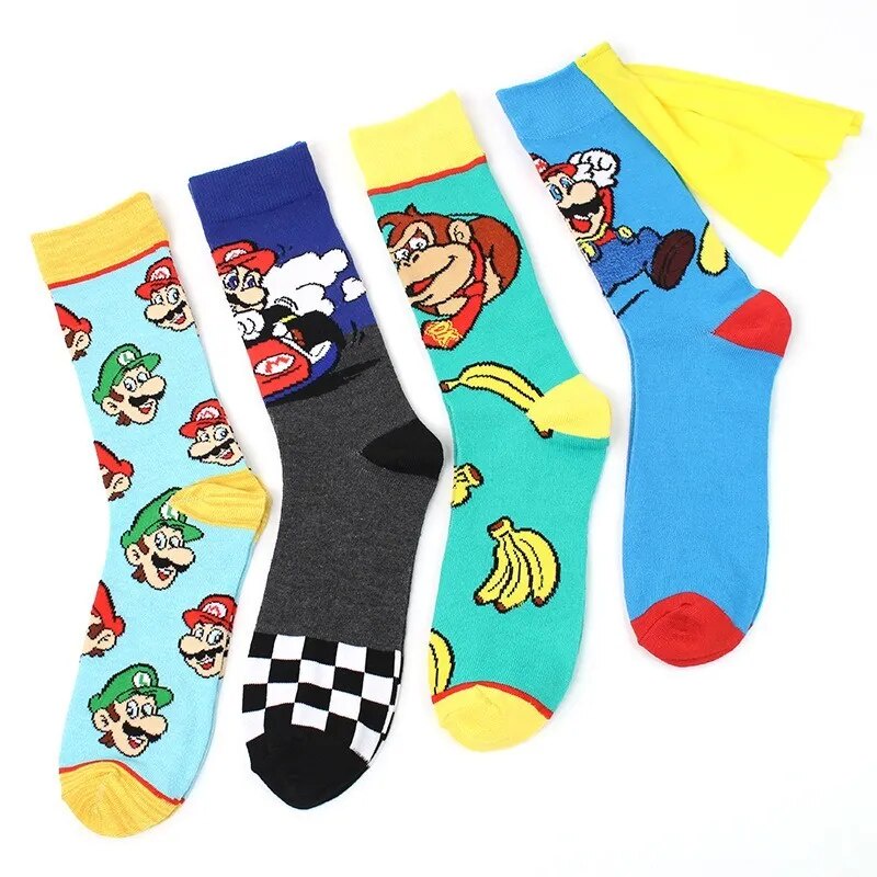 Super Mario Bros Cartoon Kids Odyssey Yoshi Anime Socks Action Figure ...