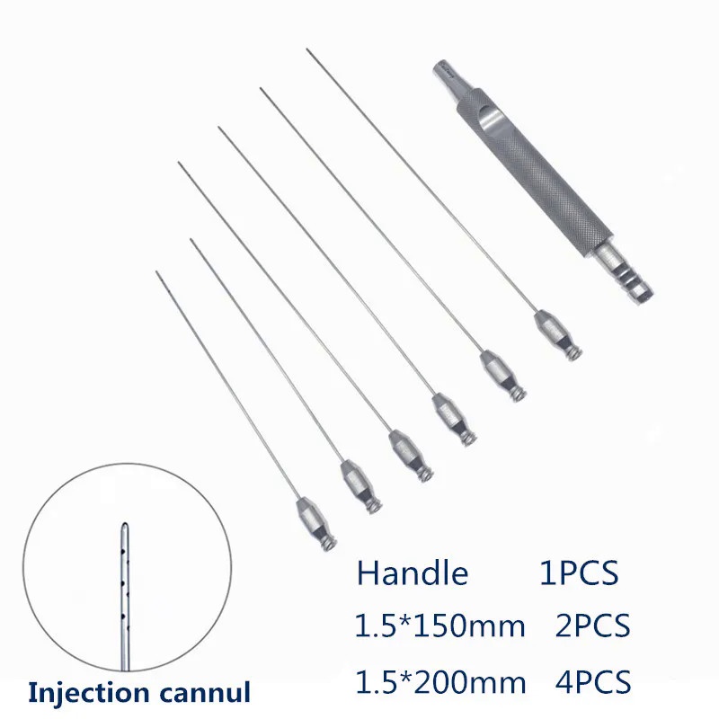 UYES Fat Aspiration Tool Liposuction Injection Needles Cannula Handle ...