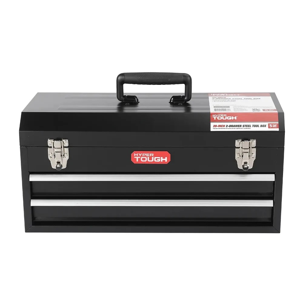 Hyper Tough 20-Inch 2-Drawer Tool Box, Tool Chest with Flip-Up Lid ...