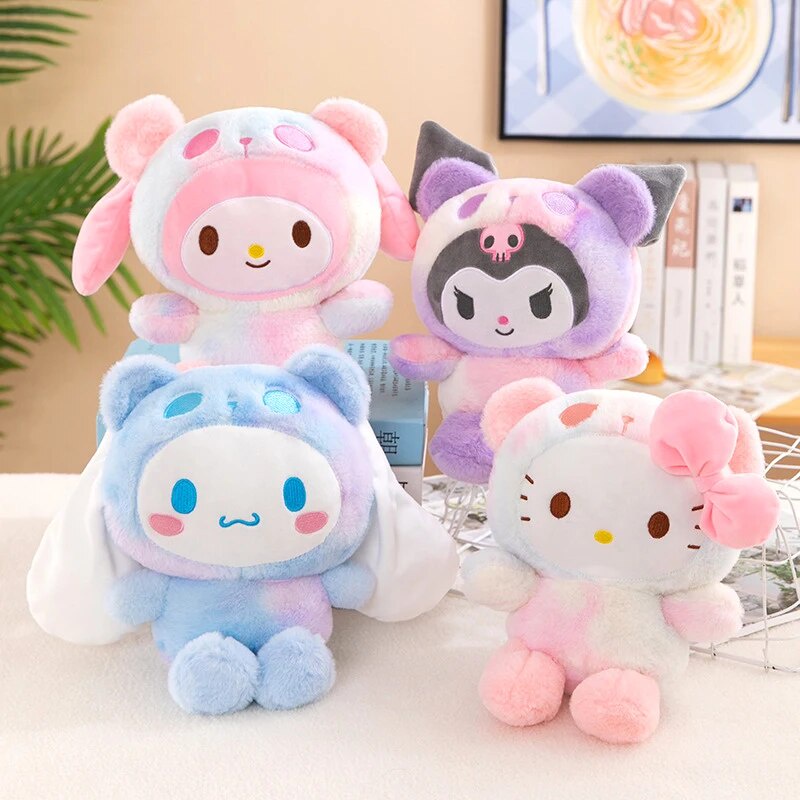 New Sanrio Colorful Plush Toy Cute Hello Kitty Cinnamoroll Kuromi My Melody Soft Stuffed Dolls ...