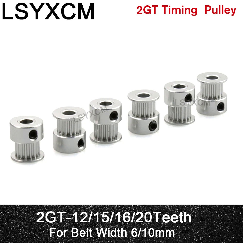 2GT 12 15 16 20 teeth 2GT Timing Pulley Bore 4/5/6/6.35/8mm For GT2 ...