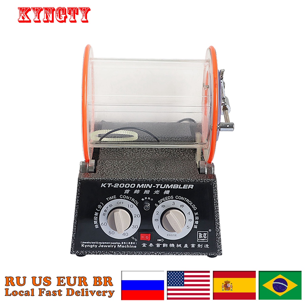 KT2000 Professional Tumbling Barrel Polishing Machine - Small Roller ...