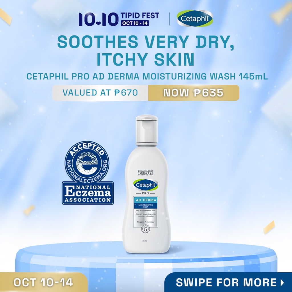 Cetaphil Pro Ad Derma Skin Restoring Wash 145ml [For Eczema - Prone ...
