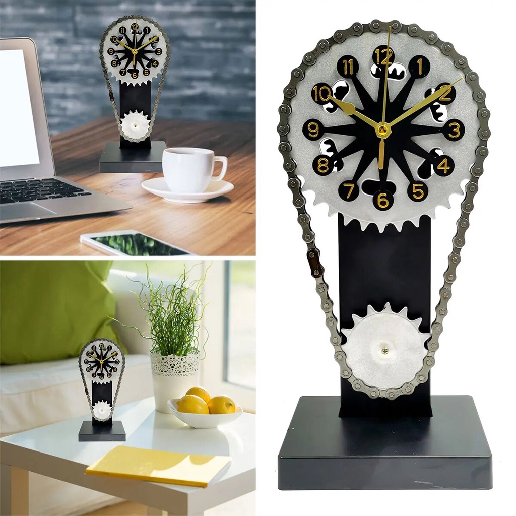 Metal version rotary gear clock, vintage mechanical clock, industrial ...