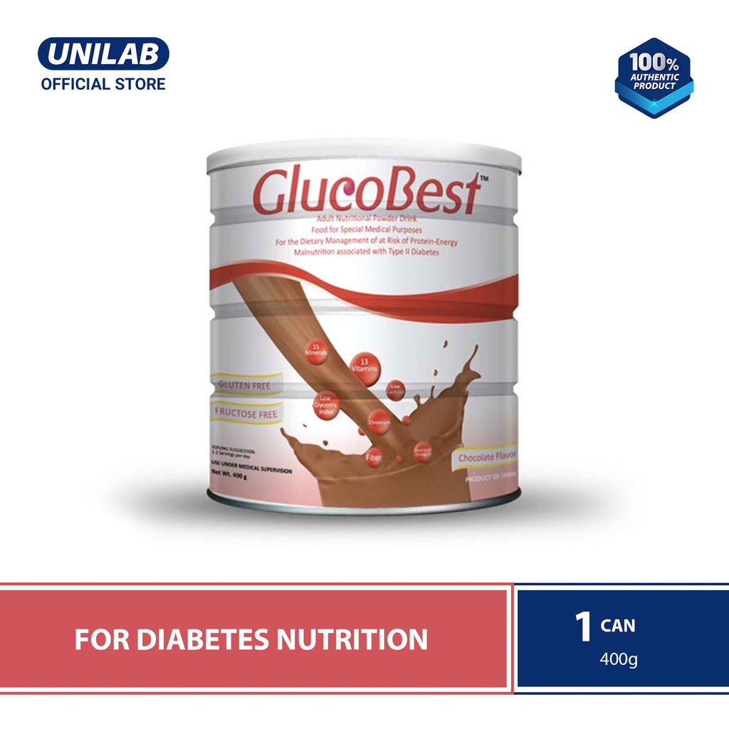 Glucobest Chocolate 400g Can (For Diabetes Nutrition) | Shopee Philippines