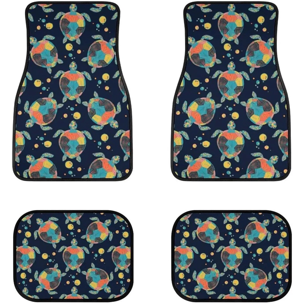 ღSea Turtles and Tropical Fish Car Floor Mats Front & Rear Liners Set ...