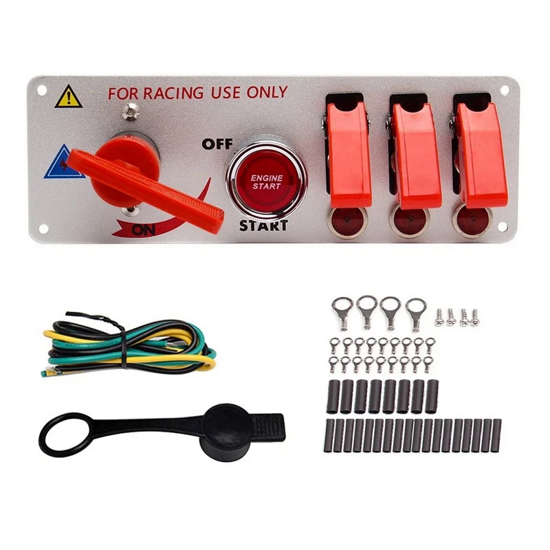 Ignition Switch Panel Race Car 5 in 1 12V Engine Push Button Starter ...