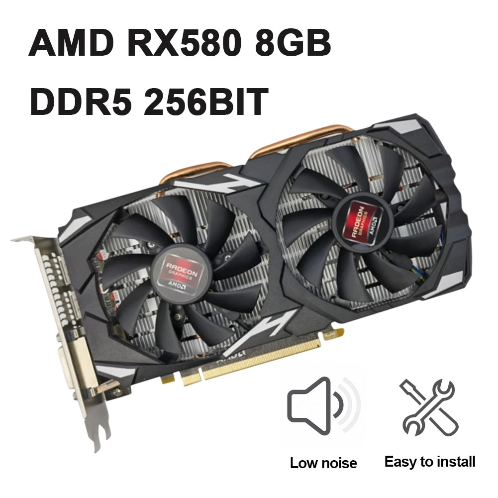 ☃RX580 1/2/4/8GB Graphics Card DDR5 256Bit Computer Graphics Video Card ...