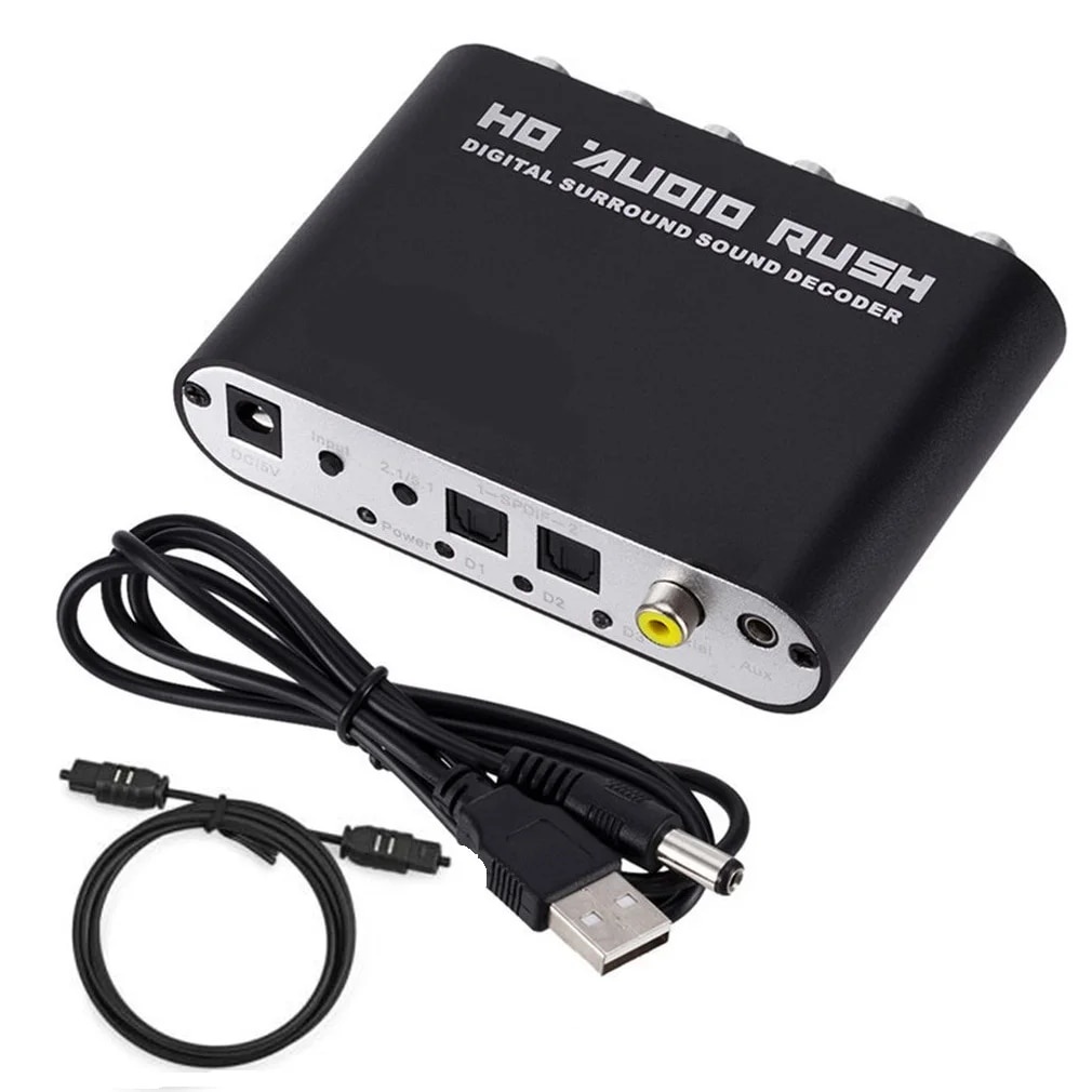 ☫Digital 5.1 Audio Decoder Dolby Dts/Ac-3 Optical To 5.1-Channel RCA ...