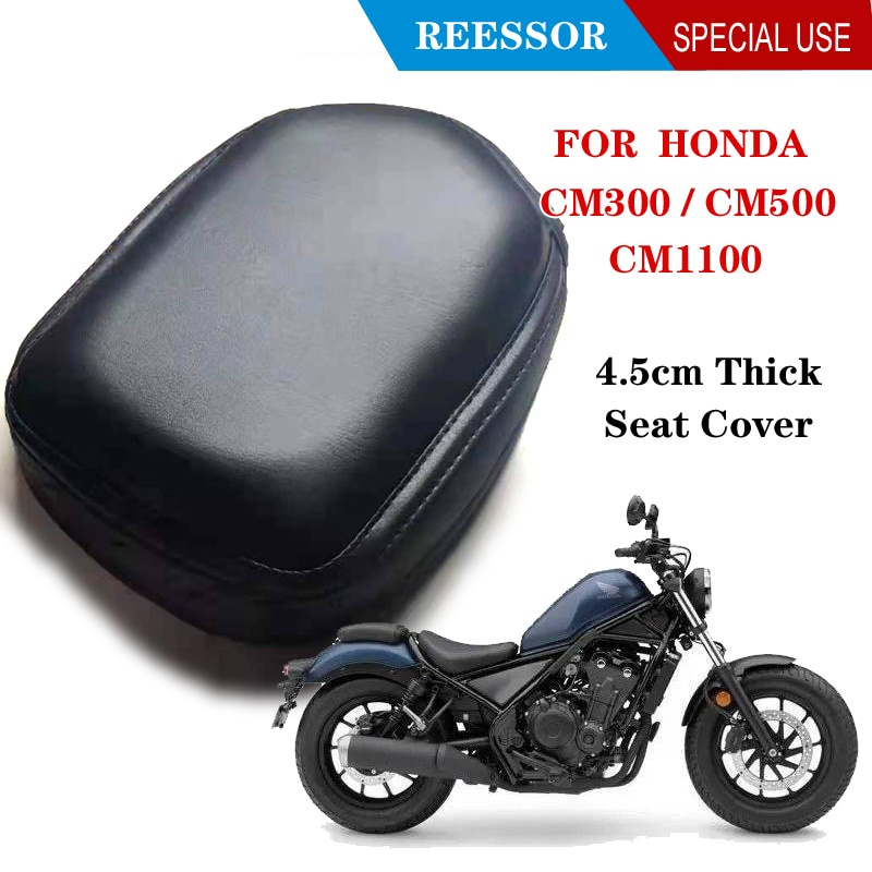 ☏Motorcycle Cushions For Honda CM1100 CM500 CM300 REBEL 4.5CM Comfortable Sponge Seat Cover ME ...
