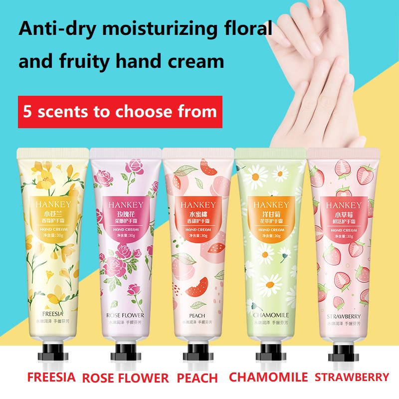 30g Portable Hand Cream Rose Flower Peach Fruit Smell Weaken Hand Line ...