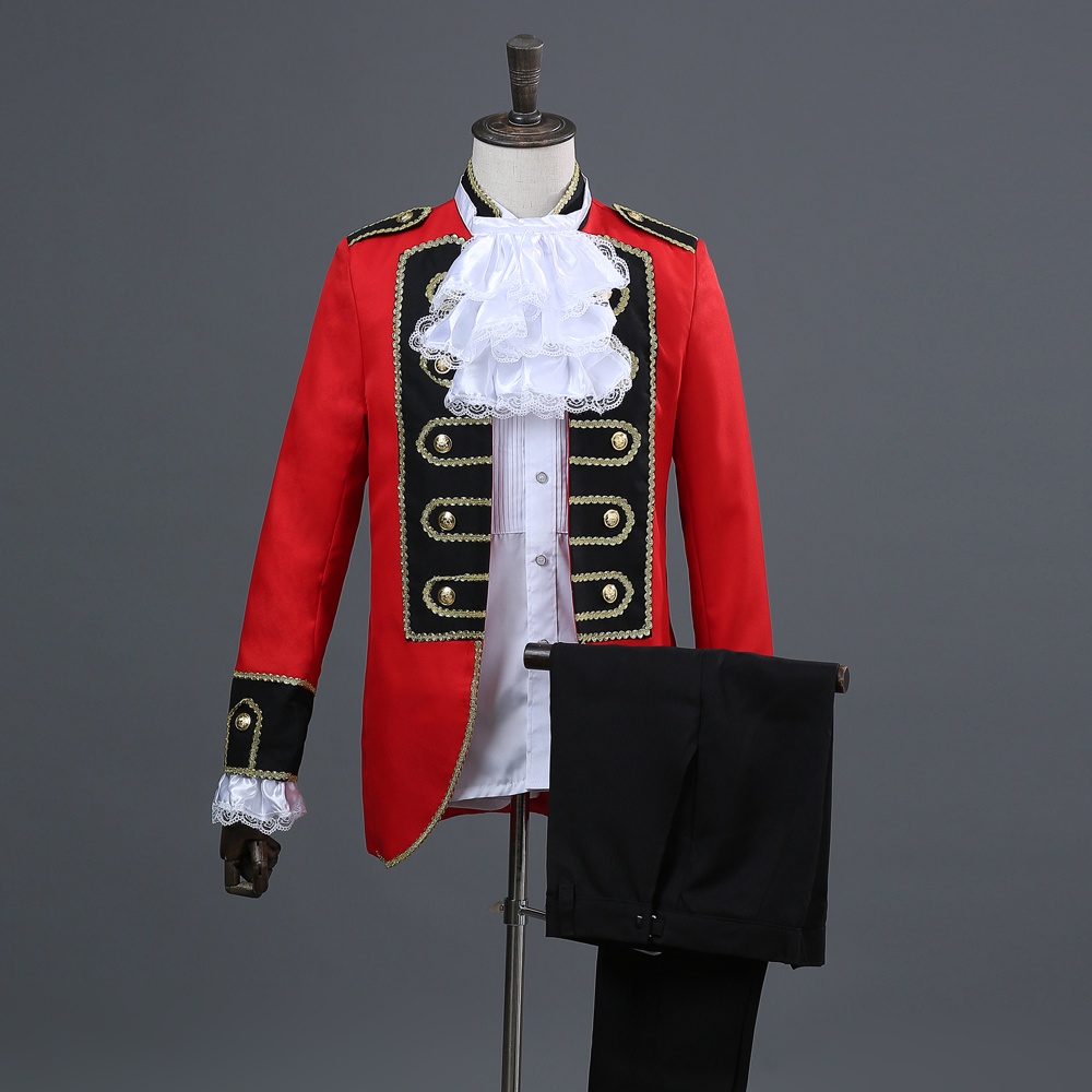 [FCS] European Style Red Inlaid Black Edge Court Costume Performance ...