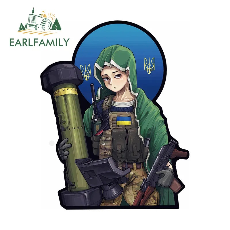 EARLFAMILY 13cm x 10.3cm for Ukraine Soldier Army Anime Military Car ...