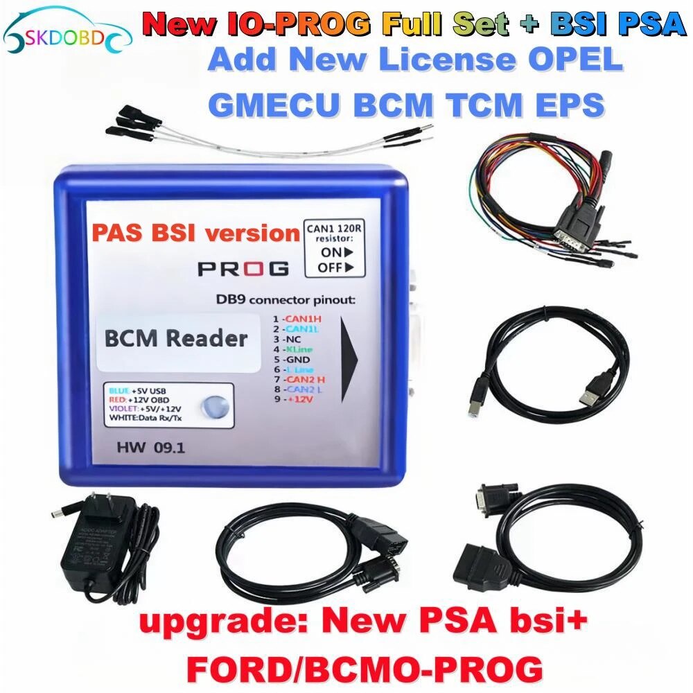 웃Newest IO PROG ECU TCM BCM &EPS Programmer Tool BSI PSA BD9 Connector ...