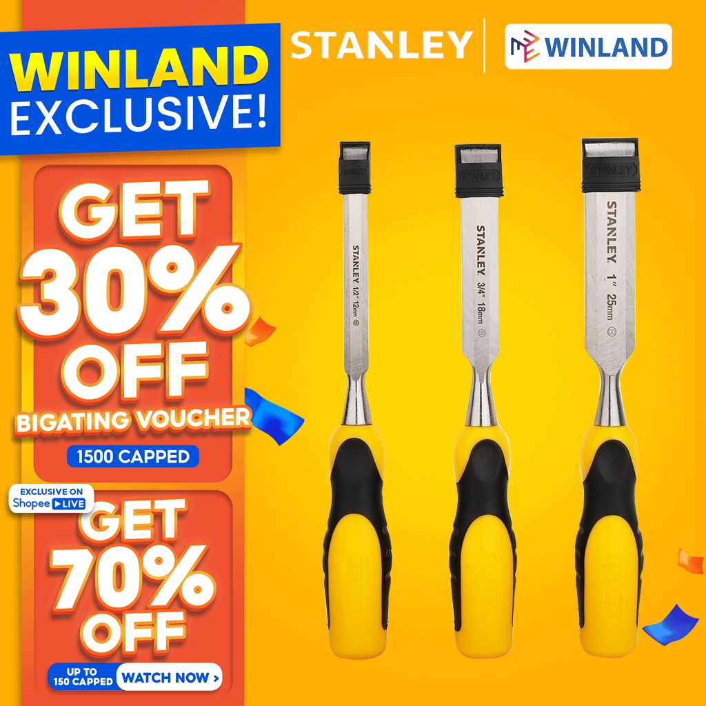Stanley by Winland 3pcs Wood Carving Hand Chisel Set (DYNAGRIP) 16-285 ...