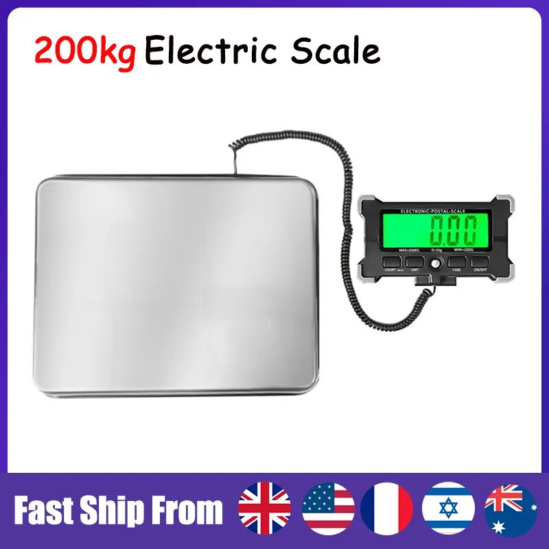 200kg Scale Electronic Balance Platform Parcel Weighing Scale Portable ...
