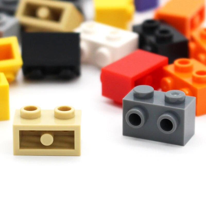 120PCS MOC Brick 11211 Modified 1x2 with Studs on Side DIY Assembles ...