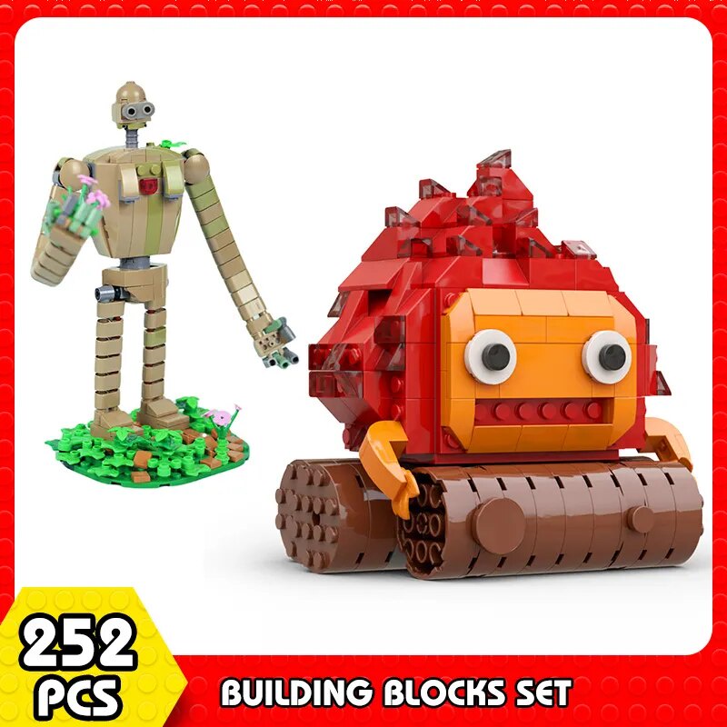 MOC Anime Series Howl Moving Calcifer Fire Demon Castle City House ...