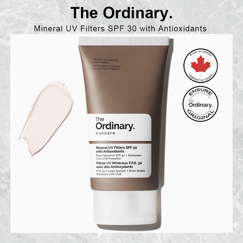 The Ordinary Mineral UV Filters SPF 30 with Antioxidants sunscreen face ...
