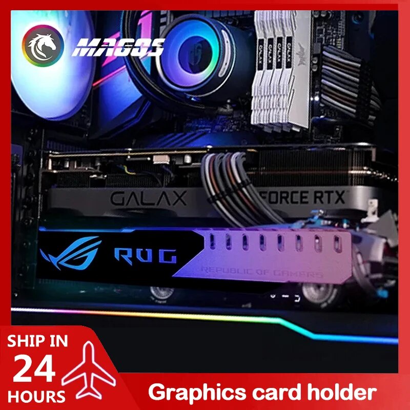 ☭Graphics Card GPU Support RGB Bracket Aluminum Video Card VGA Holder ...