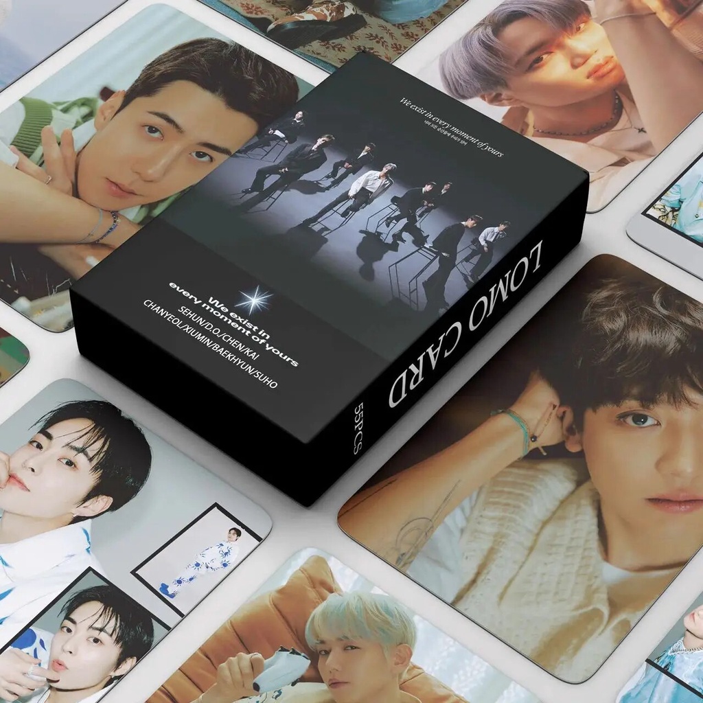 ☬55Pcs/Set Kpop Idol EXO Photocard LOMO Card EXO New Album EXIST Photo ...