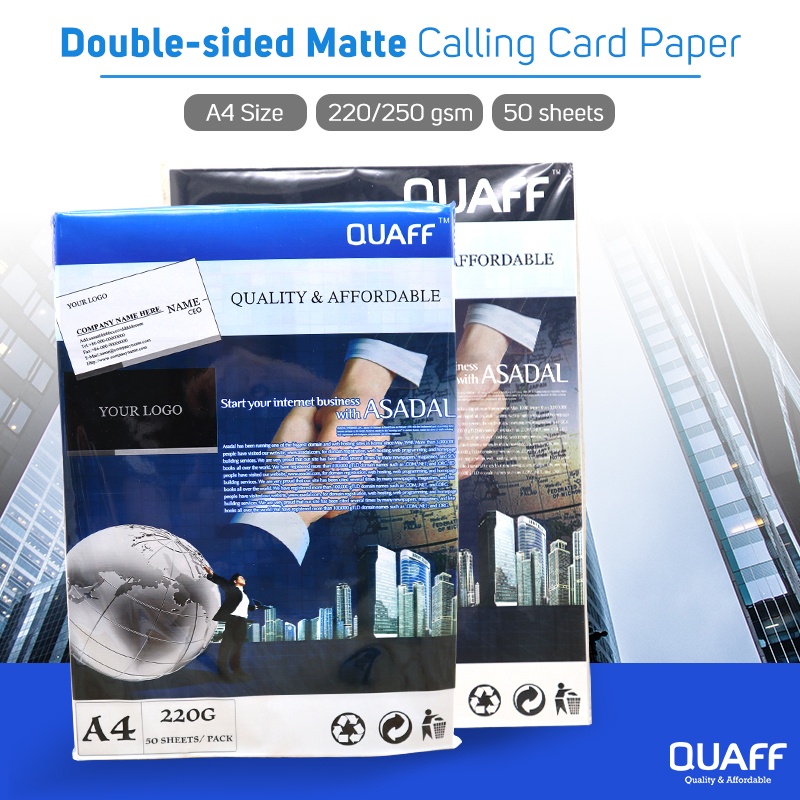 QUAFF Calling Card Paper Matte A4 Size - 50sheets | Shopee Philippines